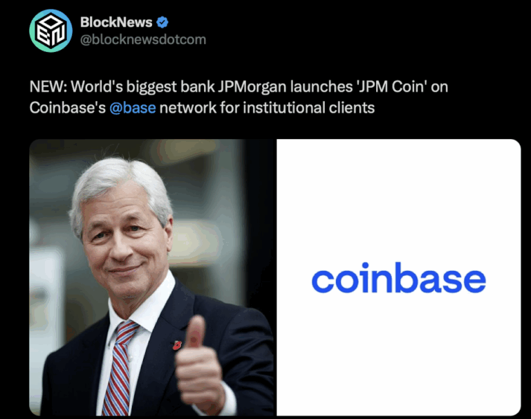 JPMorgan Launches ‘JPM Coin’ on Coinbase’s Base Network — Here Is What ...